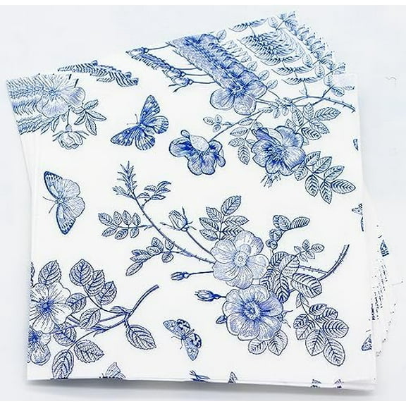 Blue and White Decorative Satin Napkins Set of 4, Hand Drawn Teapots ...