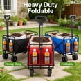 680 LBS Heavy-Duty Collapsible Wagon Cart, All-Terrain Folding Utility ...