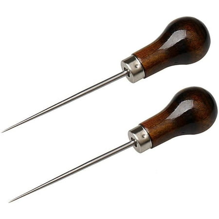 Yuanzi Awls Wooden Handle, Leather Awl Sewing Tool with Handle for ...