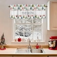 Merry Christmas Tree Valance Curtain for Windows Green Pink Trees ...