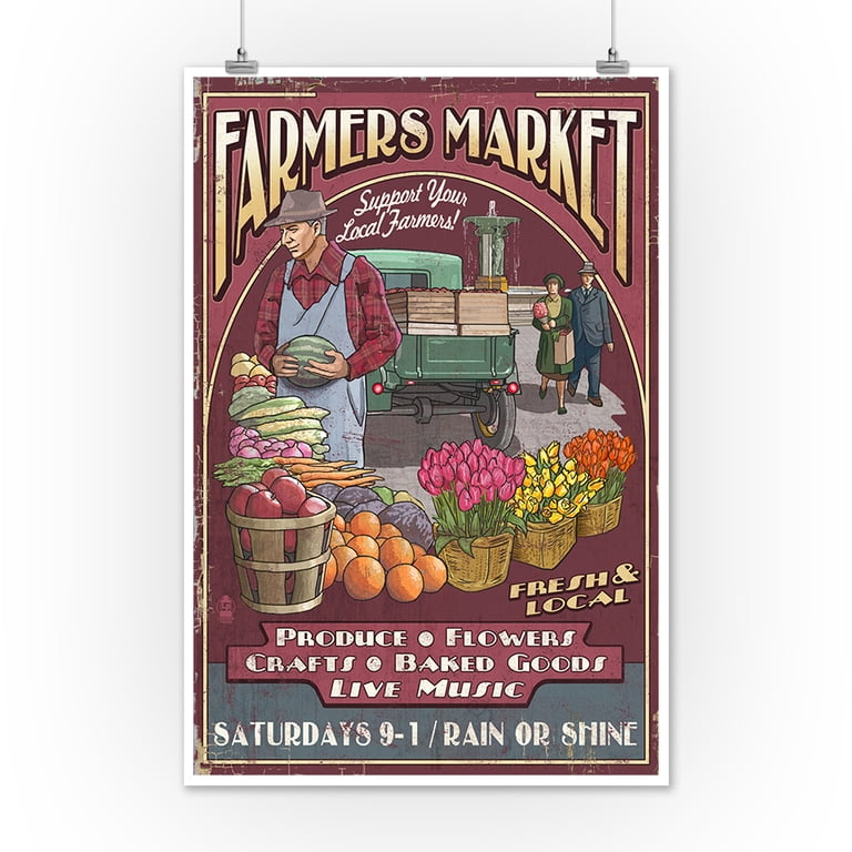 Vintage Farmers Market Poster