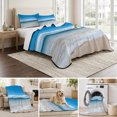 96x106in Quilt Bedding Set, Summer Seaside Beach Clouds Ocean ...