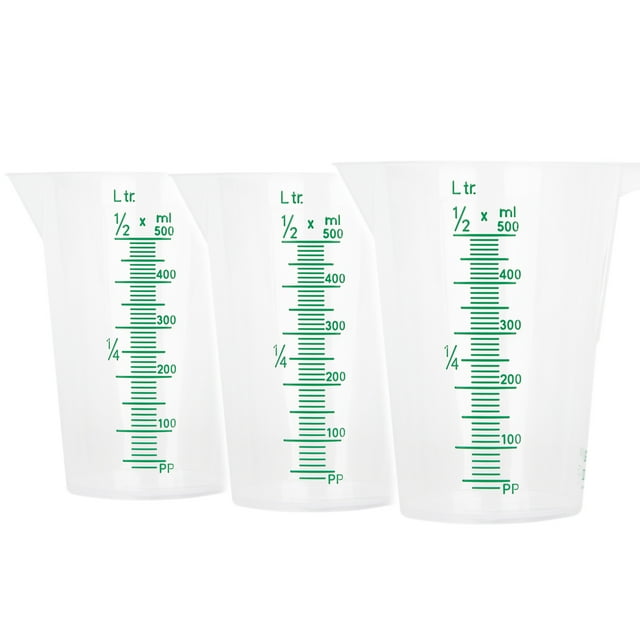 GROWDOTS (500 mL) Graduated Round Containers,Measuring Pitcher, Plastic ...