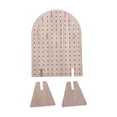 Brown Wood Jewelry Display Rack Multifunctional Wood Pegboard Rack ...
