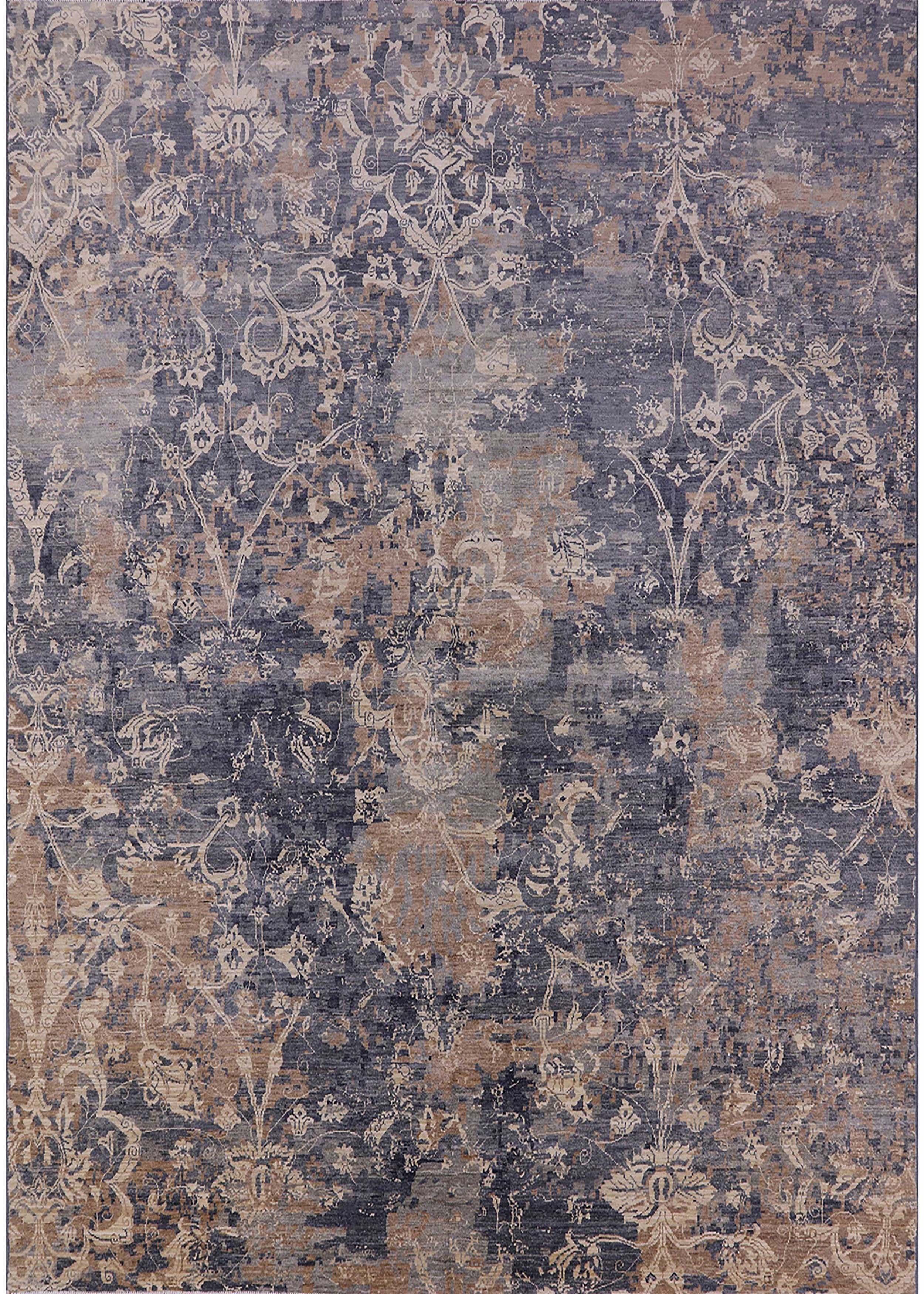 Ahgly Company Indoor Rectangle Mid-Century Modern Carbon Gray Oriental ...