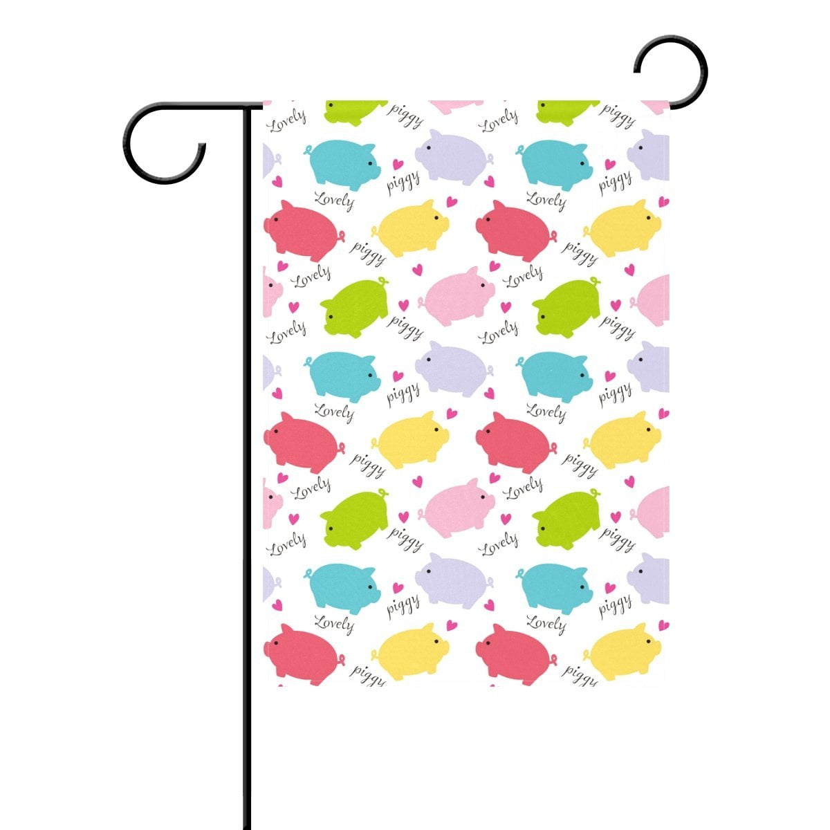 POPCreation Cute Pig Piggy Garden Flag Love Outdoor Flag Home Party ...