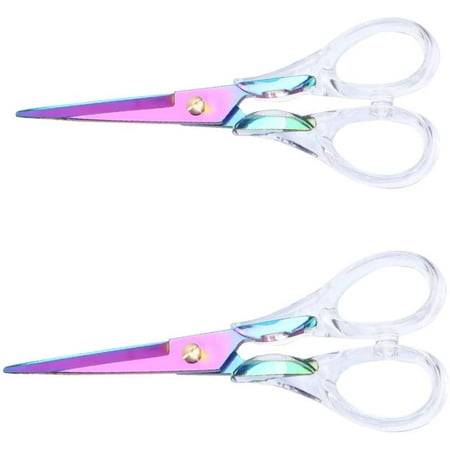Stylish Clear Scissors Multipurpose Rainbow Stainless Steel Scissors 6. ...