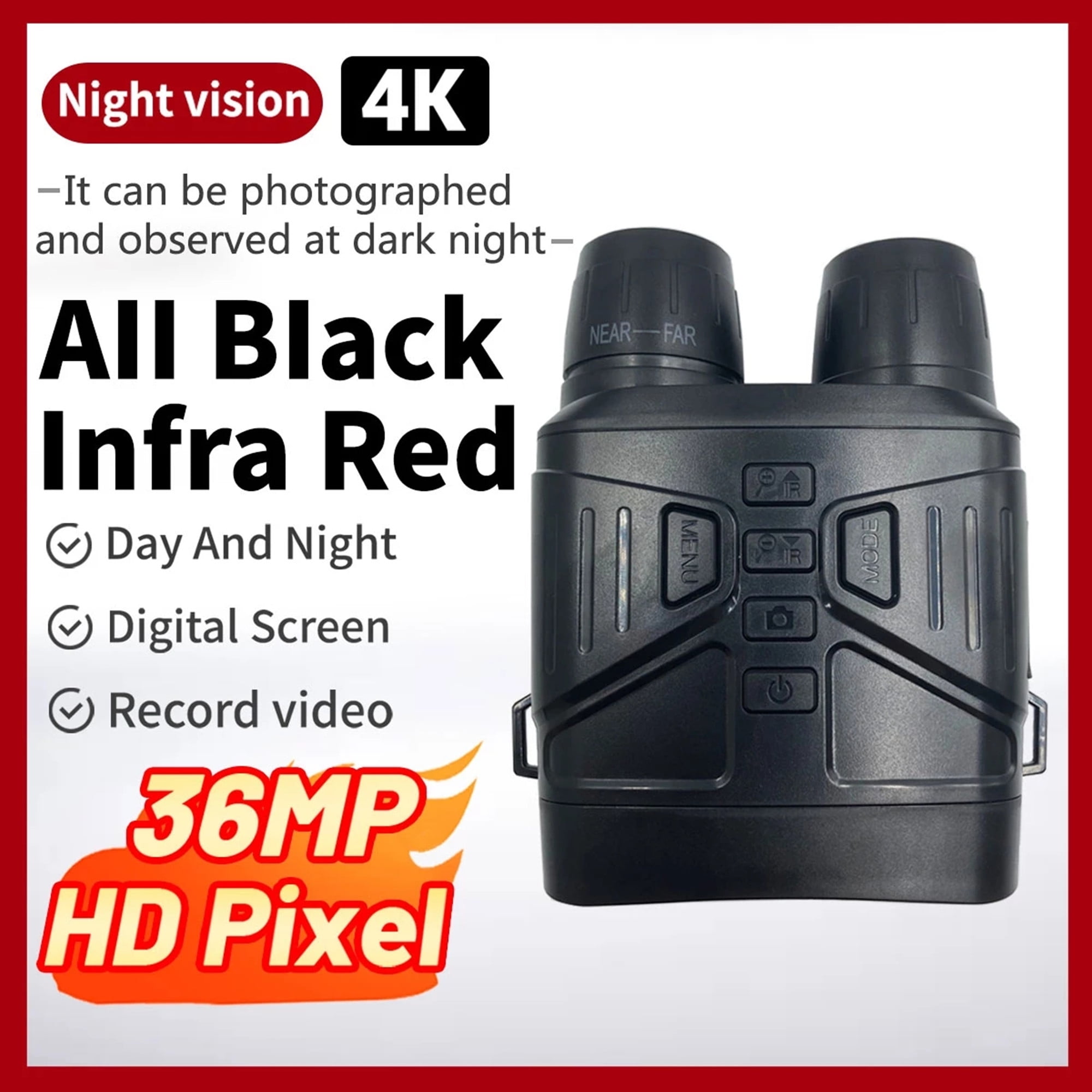 NV4000 Digital Night Vision BINOCULAR IR LED Camorder 5X Zoom Mini ...