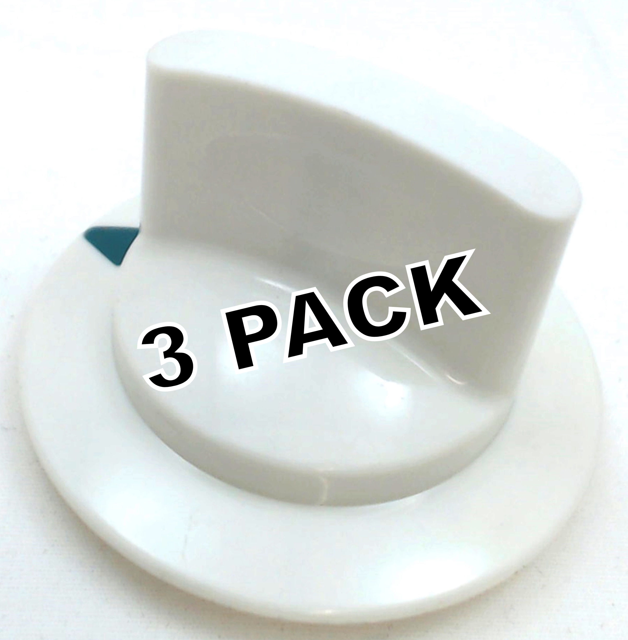 3 Pk, Dryer Timer Knob, White, for General Electric, AP3995164, WE1M652 ...