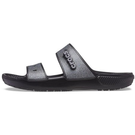 crocs Unisex classic graphic Two-Strap Slide Sandals, BlackBlack, 10 US ...