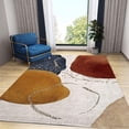 Bohemian Brown Red Color Block Area Rug, Creative Medieval Gilt Texture ...