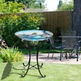 Wonder Garden Solar Bird Bath with Metal Stand, Glass Birdfeeders for ...
