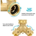 STYDDI Brass Garden Hose Splitter 2-Way Heavy Duty Outdoor Faucet ...