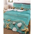 96x106in Quilt Bedding Set, Summer Starfish Shell Conch Lightweight ...