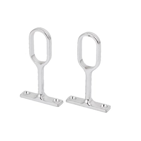 Wardrobe Top Mounted Oval Pipe Clothes Lever Support Bracket Silver ...