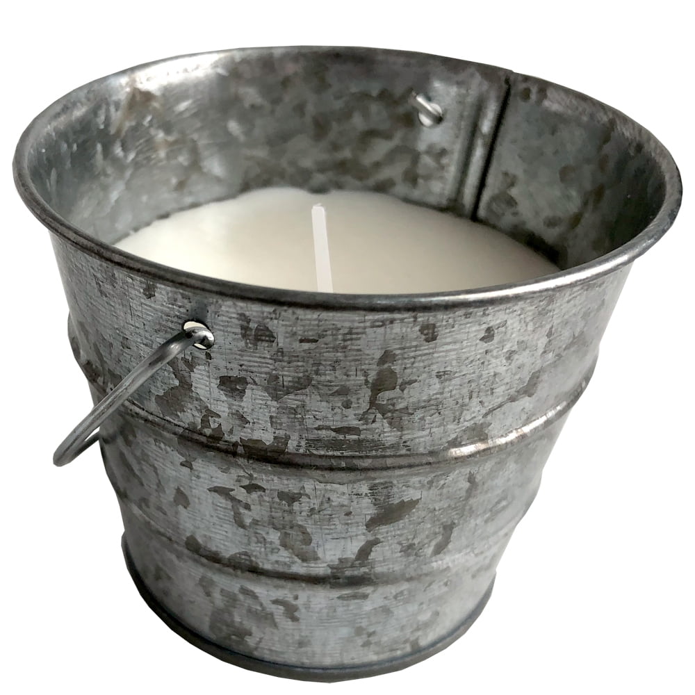 Mainstays 2-Ounce Mini Galvanized Gray Bucket Citronella Candle