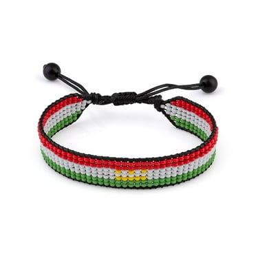 Congo Flag Bracelet: Handmade Bracelet,Adjustable Beaded Boho-Style ...