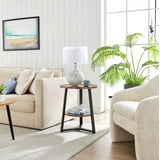 Mason Round 2-Tier Side Accent Table with Raised Lip Edge Tabletop and ...