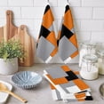 1 Pack Abstract Art Kitchen Towels Orange Black Gray Splice Decorative ...