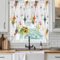 Colorful Stars Swag Curtain Valance for Window 2 Panels Vintage Yellow ...