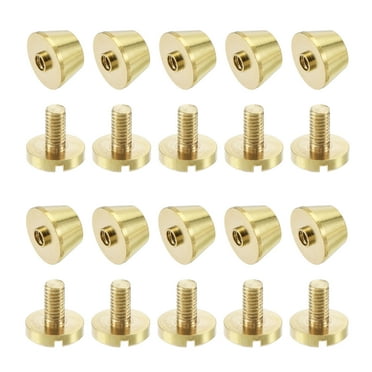 5x Pure Brass Rivet Screws, DIY Flat Belt Screw Leather Craft Chicago ...