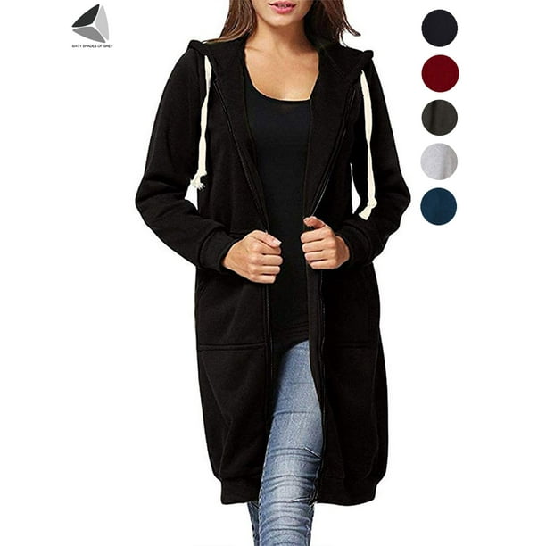 Women's Black Zip Up Hoodies