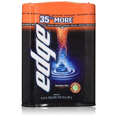 Edge Sensitive Skin Advanced Shave Gel (9.5 Ounce, 3 Pack) - Walmart.com