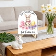 Easter Desktop Decoration, Rabbits Easter Egg Wooden Sign, Rural Wooden ...