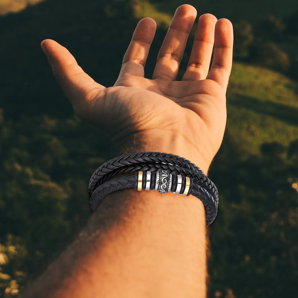 Click here for Baremost Leather Braided Bracelet Multi-Layer Wove... prices