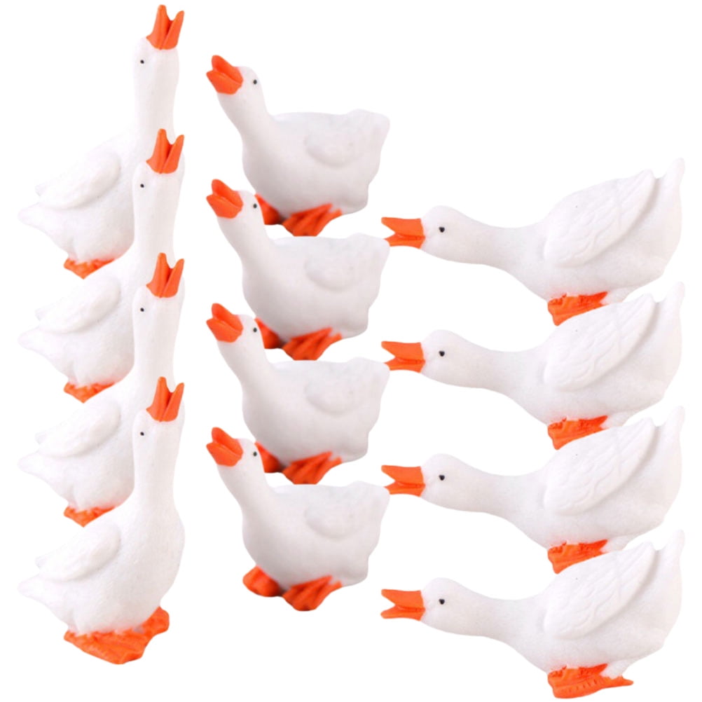 12Pcs Miniature Goose Model Toys Mini Goose Figures Cartoon Animal ...