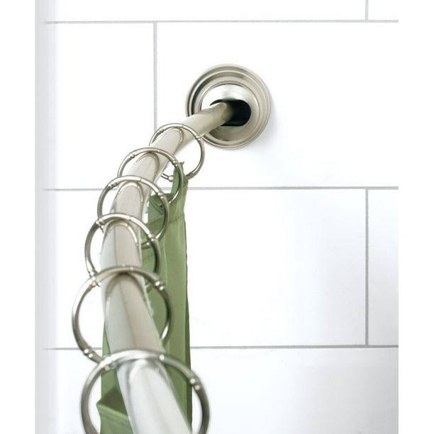 Zenna Home Curved Shower Rod 72 in. L Satin Brushed Silver - Walmart.com