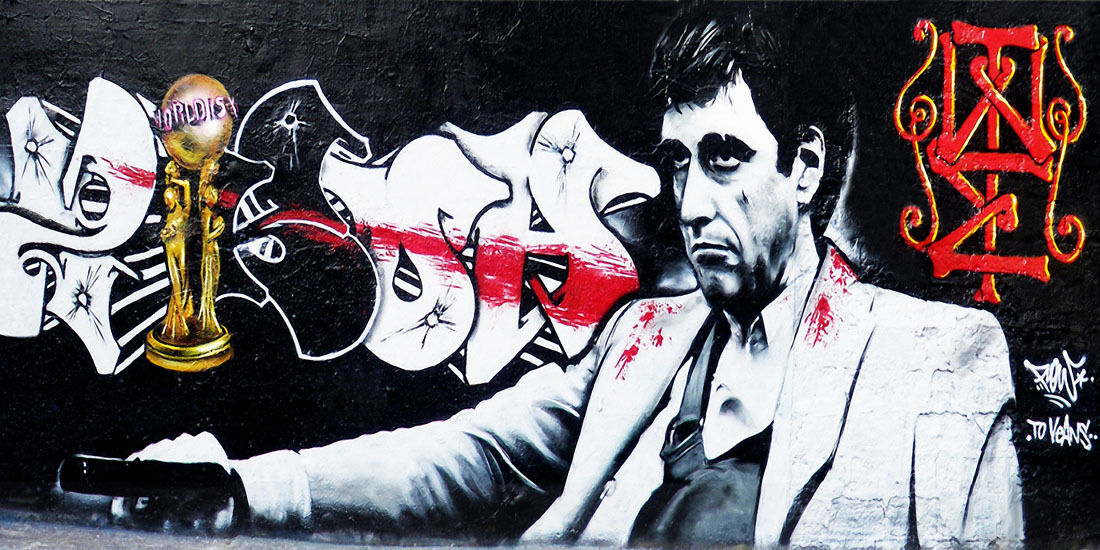 Scarface Graffiti - CANVAS OR PRINT WALL ART - Walmart.com