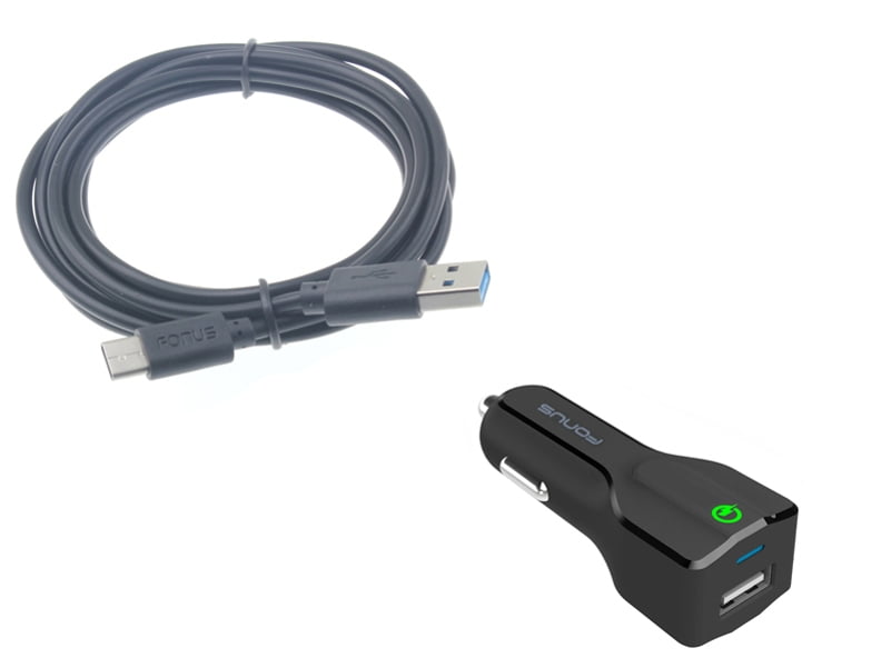 24W Fast Car Charger for LG K51, Q70 Phones - 2-Port USB 6ft Cable Type ...