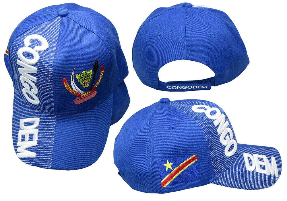 Congo Dem Country Royal Blue White Letter 3-D Patch On Side Embroidered ...