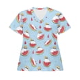Binienty Cat Watermelon Healthcare Work Shirt for Women Stretchy V Neck ...