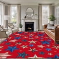 4th of July Washable Living Room Rugs 6'x9', Mottled Usa Flag Striped ...