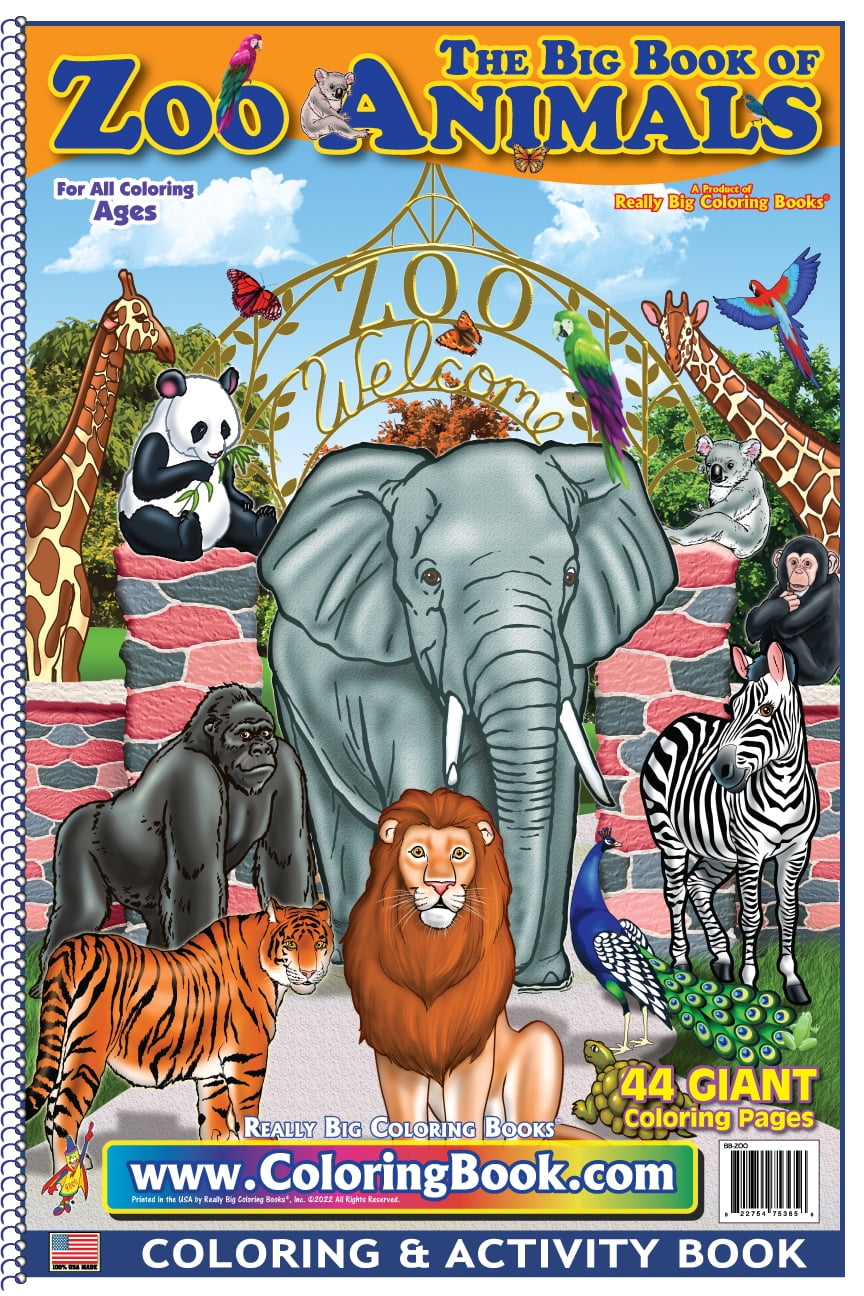 Zoo Animals Really Big Coloring Book - Walmart.com