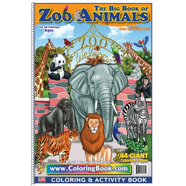 Zoo Animals Really Big Coloring Book - Walmart.com