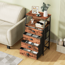 White Modern Small Night Side Bed Table with Storage Rack Organizer ...