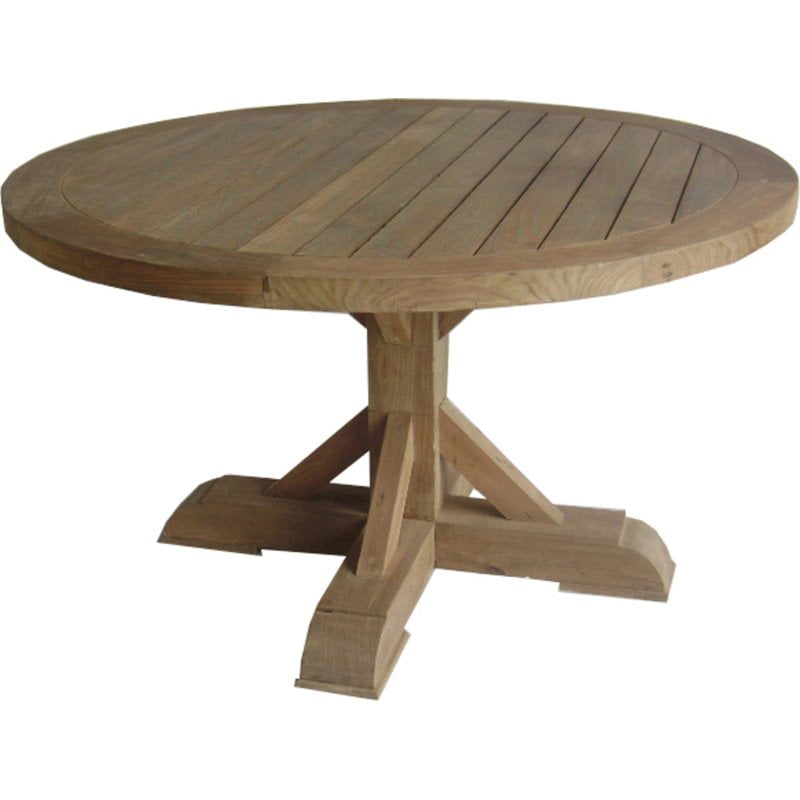 Padma's Plantation Xena Wood Patio Round Dining Table in Natural ...