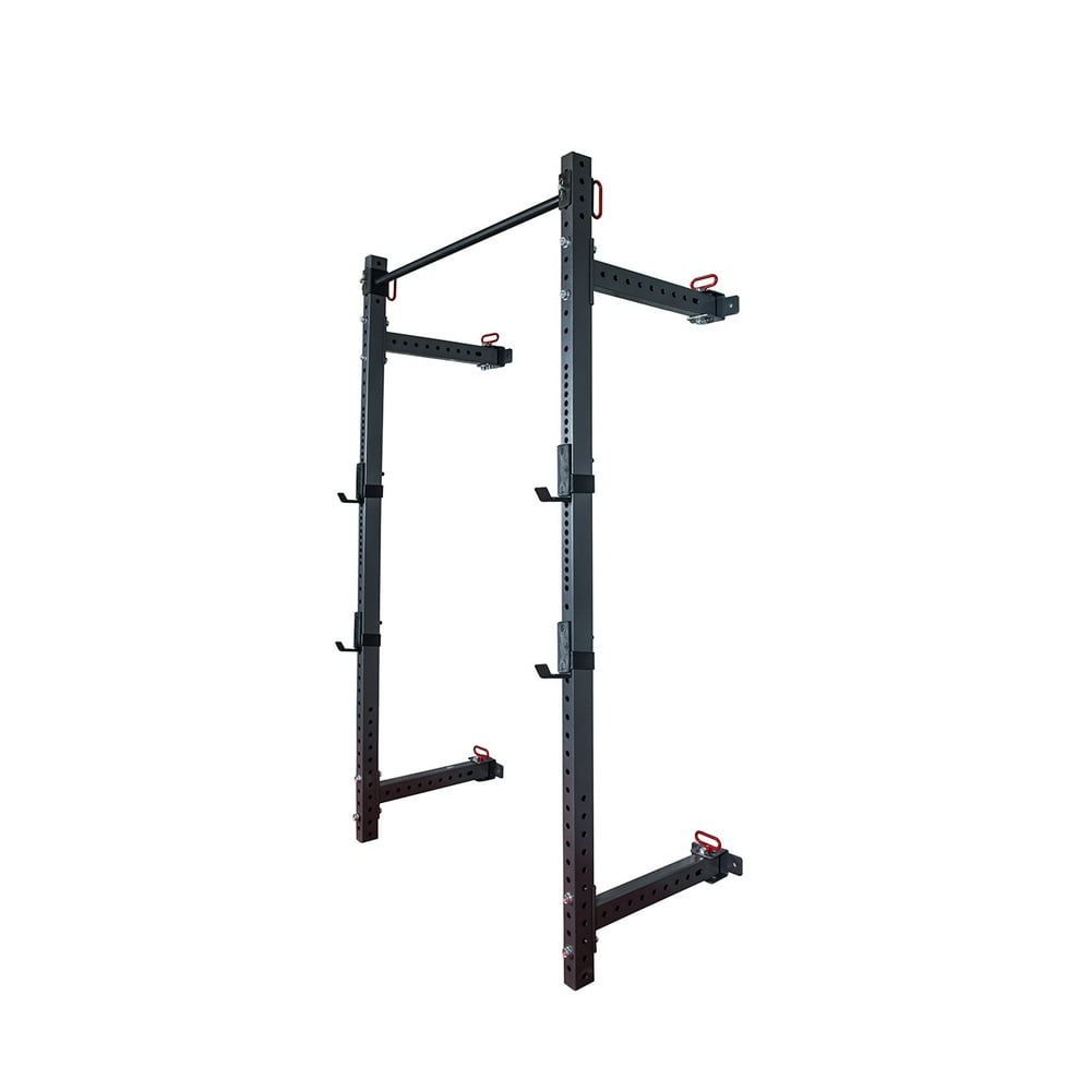 AKONZA Wall Mount Foldable Adjustable Power Rack Mounted Squat Gym ...