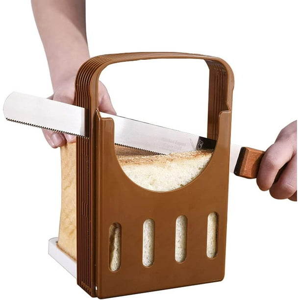 Bread Slicer,Toast Slicer 4-ply Adjustable Bread Cutter Slicing Machine ...