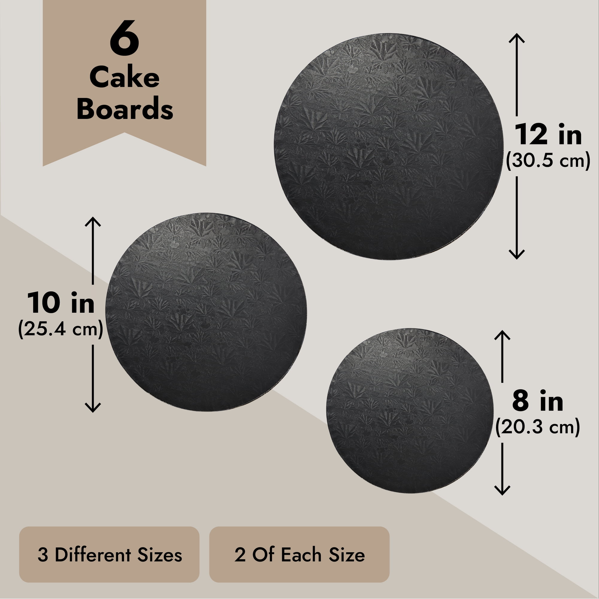 12 Inch Cake Box BOARDS+ 12 Pack Cake Drums - 8 & 10 Inch Greaseproof ...