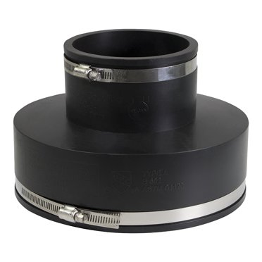 4 in. x 2 in. PVC Flexible Reducing Coupling with Stainless Steel ...