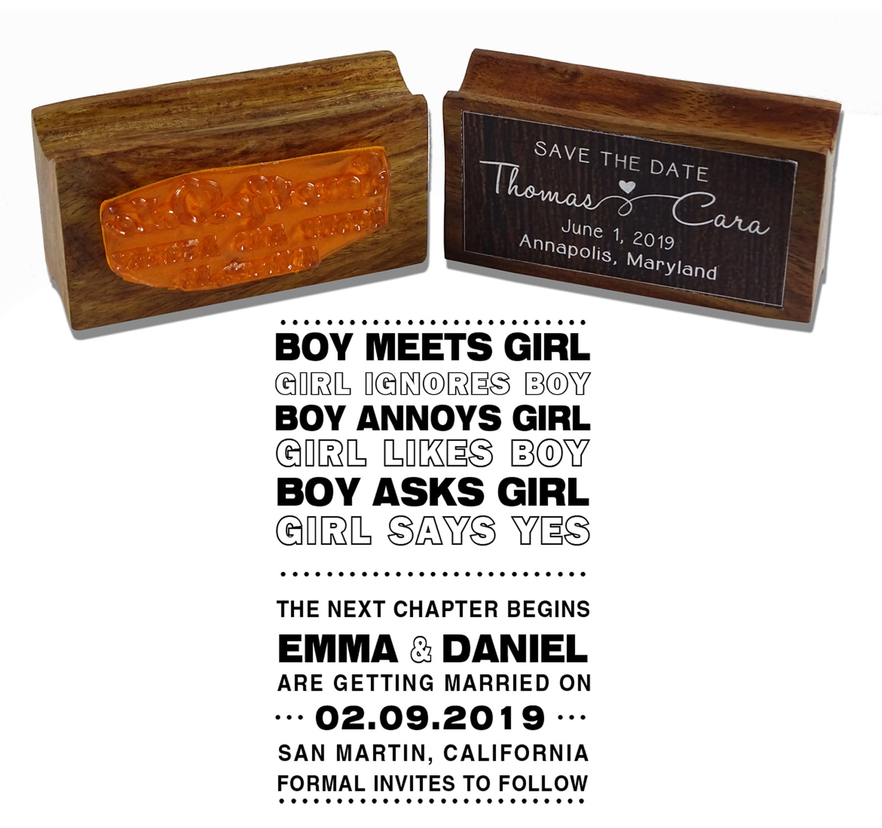 Printtoo Custom Formal Wedding Invitation With Date Personalized Wood ...