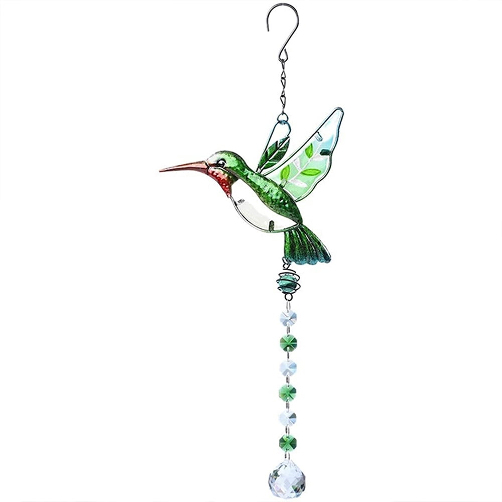 Hummingbird Sun Catcher Crystal Pendant Indoor Outdoor Hanging ...