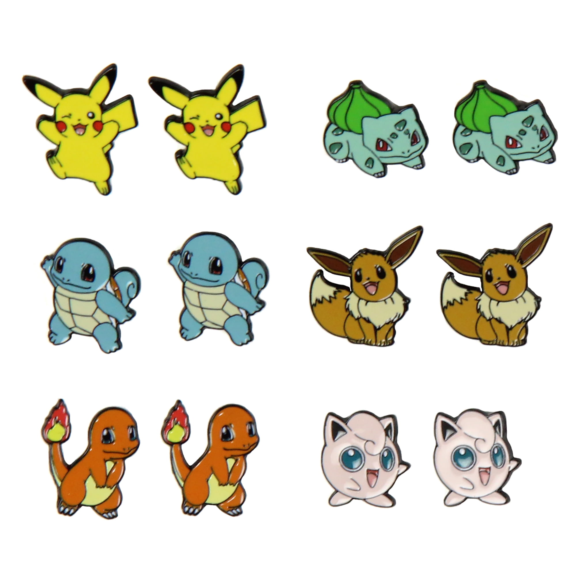 Pokemon Earrings Fashion Jewelry Enamel Character Stud Earrings Set 6 ...