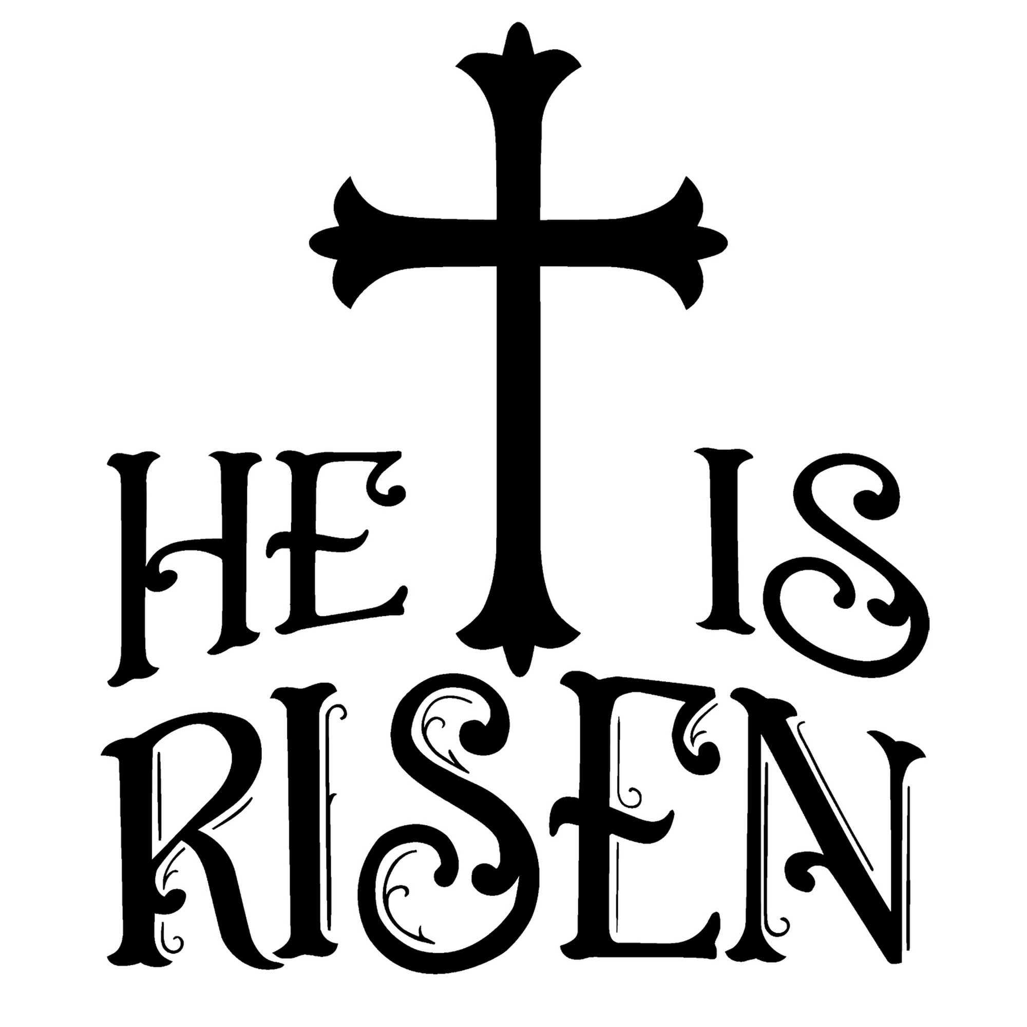 He Is Risen Clipart Black And White