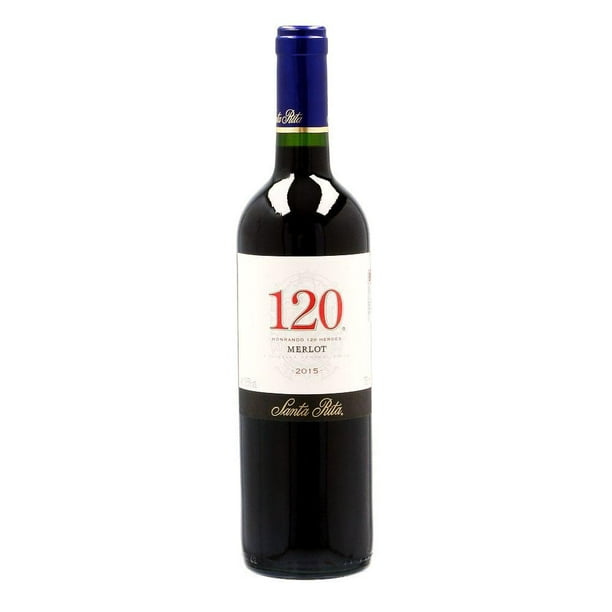 Pack de 4 Vino Tinto Santa Rita Viña 120 Merlot 750 ml Santa Rita Viña ...