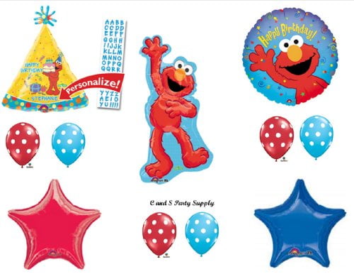 PERSONALIZED Elmo Sesame Street Birthday Party Balloons Decorations ...